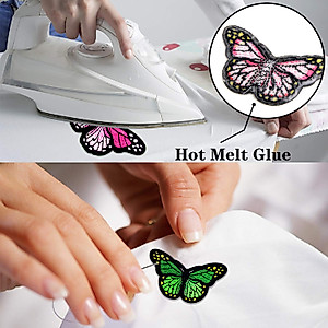 AUGSUN 40pcs Butterfly Iron on Patches, 2 Size Embroidered Sew Applique Repair Patch
