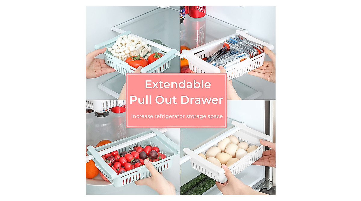 Extendable Fridge Organizer - Space-saving Storage Solution