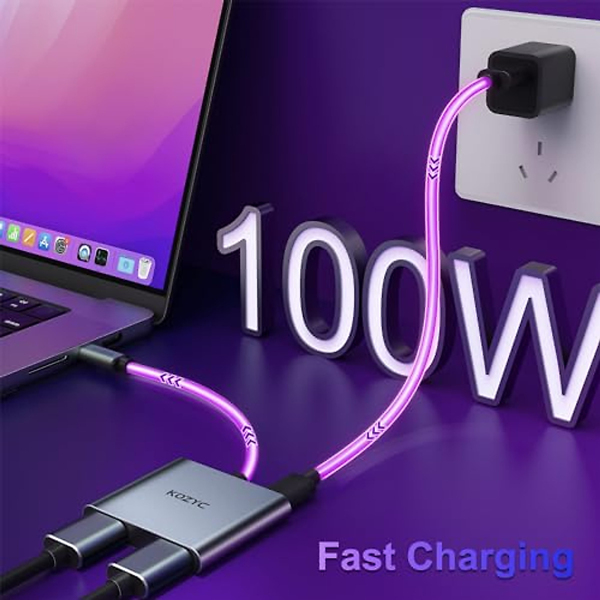 USB C to Dual HDMI Adapter 4K@30Hz, KOZYC USB C Hub Multiport Adapter with 2xHDMI, USB 3.0, 100W PD, Support USB C to HDMI Splitter Extended Display for MacBook Pro (MST is not Supported on MacOS)