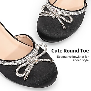 DREAM PAIRS Girls Dress Shoes Closed Toe Low Heels Ankle Strap Pumps for Toddler Little Big Kid Flower Party Wedding Princess,Size 5 Big Kid,BLACK,SDFL2318K