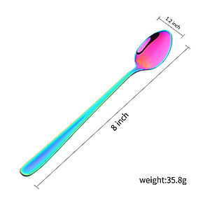 Do Buy 8 Pieces 8 Inch 18/10 Iced Tea Spoons,Long Handle Mixing Spoon (multicolor)
