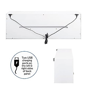 Classic Brands Canton 4 Drawer Wood Dress with 2 Drawer Top Storage Hutch, White