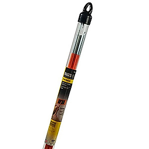 Klein Tools 56312 Lo-Flex Fish Rod Set, with Splinter Guard Coating and Stainless Steel Connectors, Bullet Nose and Hook Attachments, 12-Foot