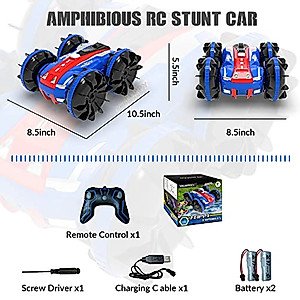 VOLANTEXRC Toys for 6-12 Year Old Boys, Amphibious RC Car for Kids, 2.4Ghz Remote Control Boat Waterproof 4WD Stunt Car, Gifts for Birthday, Christmas, Boys and Girls
