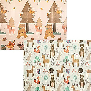 Play Mat Playmat Baby Mat Folding Crawling Large Foam Mat Portable Playmat for Babies (Fox)