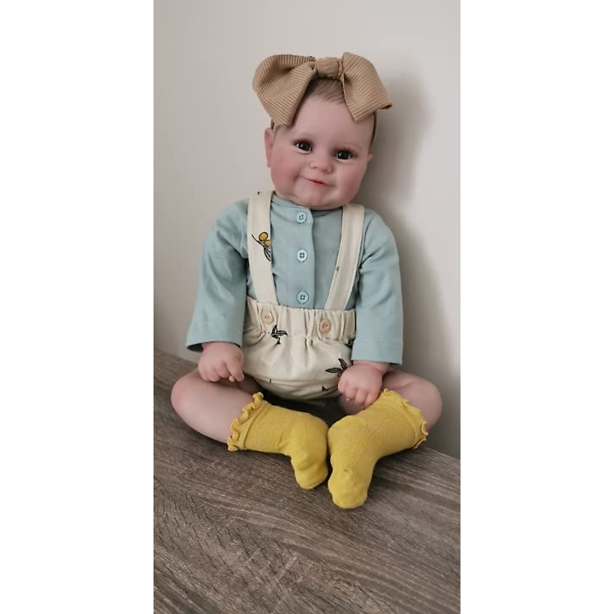 Angelbaby Big Reborn Toddler Baby Doll Girl, 24inch Realistic Look Soft Silicone Newborn Dolls Lifelike Happy Bebe Without Hair Weighted Cuddy Toys for Kids Gifts