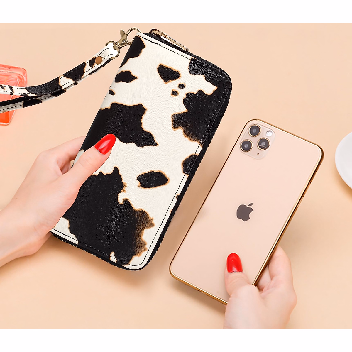 Fanwill Leopard Print Wallet For Women Cheetah Wristlet Purse Zip Around Card Holder(leopard 1)