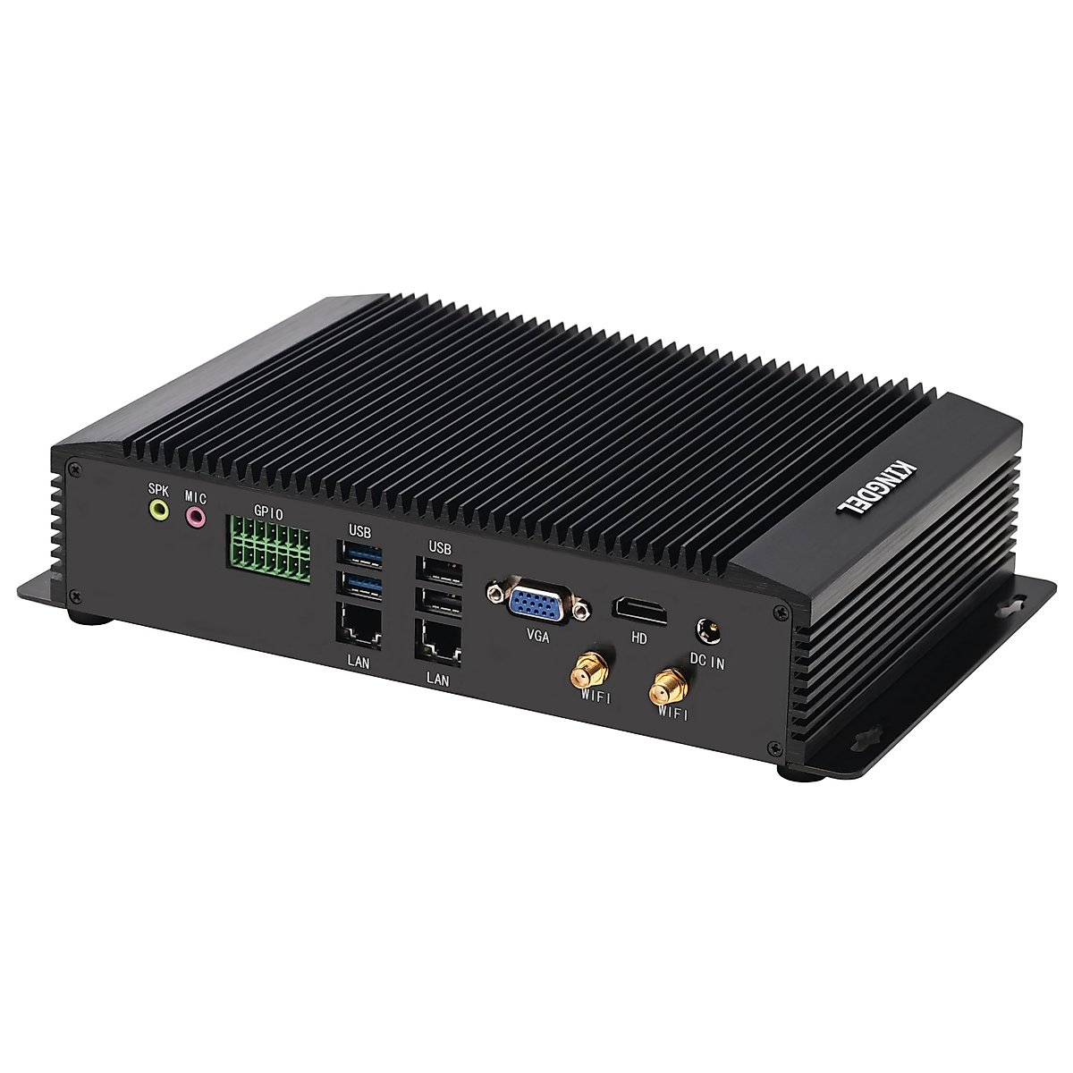 KINGDEL i5 8th Gen. CPU Desktop Computer, Office Computer with 8GB RAM, 128GB SSD, 6xCOM, 4xUSB 3.0, 4xUSB 2.0, 2xLAN, GPIO, HD Port, VGA, Fanless