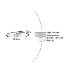 VNOX Set for 5 Customize Friendship Jewelry Stainless Steel Delicate Skinny Bar Adjustable Bridesmaid Bracelet