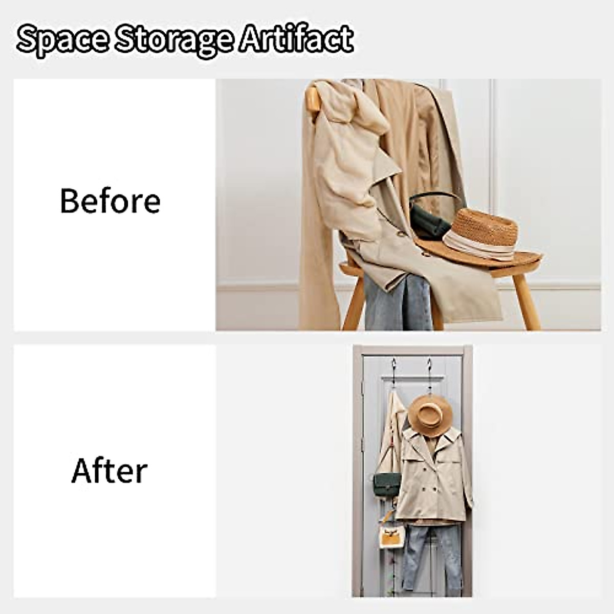 Ulfsaar Hat Rack and Organizer, Baseball Cap Rack Stand, Over The Door Hat Rack, Hat Rack for Door, Closet, Holds Up to 12 Caps