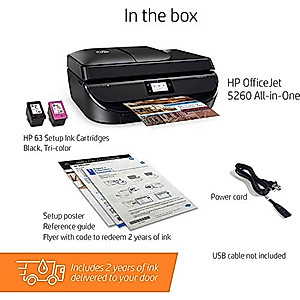 HP OfficeJet 5260 Wireless All-in-One Printer – includes 2 Years of Ink Delivered to Your Door, Works with Alexa (Z4B13A)