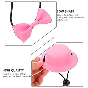 balacoo Small Pet Bowtie Hamster Hat and Bowtie Guinea Pig Black Cap Bow Tie Cool Pet Small Animal Outfit Cosplay Suit for Rats Sugar Glider Chinchilla Ferret Hedgehogs Hamster Top Hat