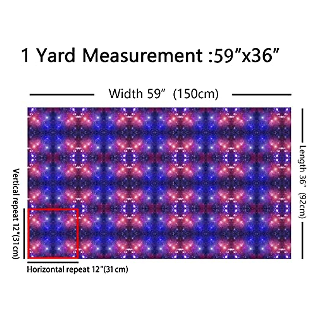 Sky Starry Upholstery Fabric, Purple Galaxy Fabric by The Yard, Outer Space Theme Outdoor Fabric, Universe Stars Nebula Decorative Fabric, DIY Art Waterproof Fabric for Quilting, Red Blue, 1 Yard