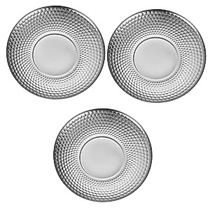 Zerodeko 3pcs Hammered Fruit Plate round salad plates metal dinner plate large dinner plate camping tableware plate fish serving platter Disc Japanese-style child Stainless steel food plate