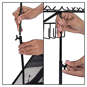 ZSEDP Jewellery Stand - Metal Display Stand With 30 Hooks And Bottom Tray Storage For Necklace, Bangles, Bracelet