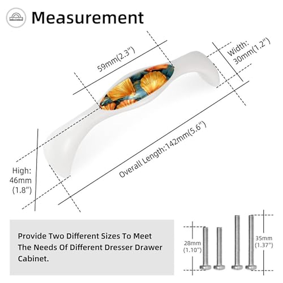 RODAILYCAY Shell 4 Packs Kitchen Drawer Pulls, Crystal Glass Cabinet Handles Pulls, Cupboard Door Knobs, Kitchen Hardware Pulls for Dresser Drawers