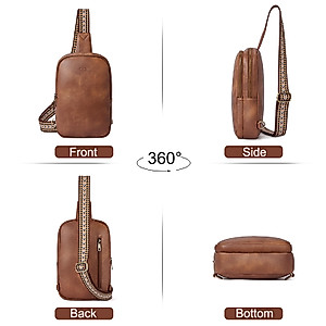 CLUCI Sling Bag for Women Crossbody Bags for Women Leather Cross Body Bag for Woman Sling Backpack Crossbody Backpack Chest Bag for Travel