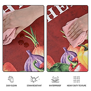 FRAMICS Chef Kitchen Rugs Sets of 2, Non Slip Cushioned Kitchen Mats for Floor Comfort PVC Mat, Waterproof Kitchen Mats and Rugs, Memory Foam Kitchen Floor Mat for Kitchen, 17 x 47 + 17 x 30 Inch