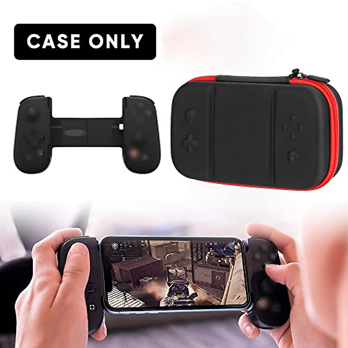 Minahao Gamepad Carrying Case Compatible with Backbone One Gaming Controller with Wrist Strap and mesh Pocket for Accessories.(Case only)