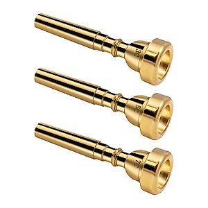 Cheerock 3Pack Trumpet Mouthpiece 3C 5C 7C Trumpet Accessories, Brass Trumpet Mouthpiece Set Suitable for Beginners and Professional Players （Gold）