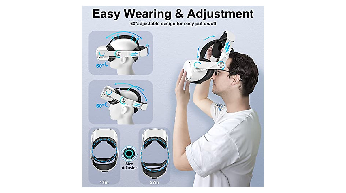 Hfuear Head Strap with 10000mAh Battery for Oculus Quest 2 | Extended ...