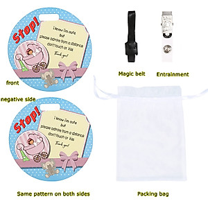 Do not Touch Baby Signs, Stroller Signs, Newborn car seat Signs, Premature Babies, do not Touch car seat Signs (Blue Pink, Girl)