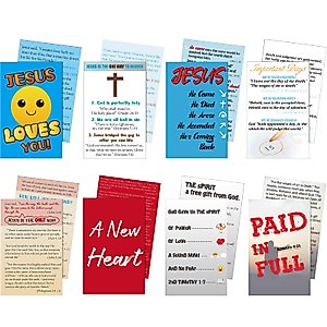 Chiisong 160 Pcs Gospel Tract Card Bulk Plan of Salvation Cards Pocket Prayer Holy Postcards Christian Inspirational Assorted Bible Verses Bookmark for Women Men Teens Ministering Tool Gifts, 8 Styles