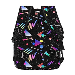 MANQINF Funny 80S 90S Pattern Backpack Casual Hiking Camping Travel Backpacks Lightweight Daypack Bag Women Men Bookbag