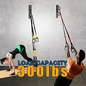 ECOTRIC Workout Wall Mount Anchors Wall Ceiling Exercise Mounted Hook for Suspension Stretch Straps Resistance Bands Body Weight Strength Training Home Yoga