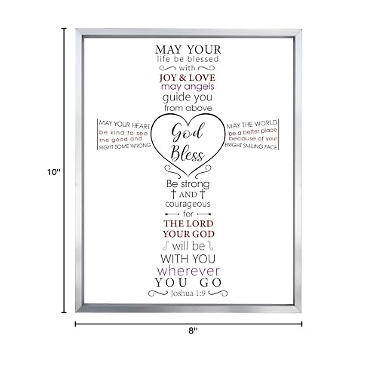HAMUIERS Baby Baptism Gifts for Boy or Girl, Christening Gifts Baby Dedication Gift Baptism Frame God Bless Nursery Decor, Silver Frame