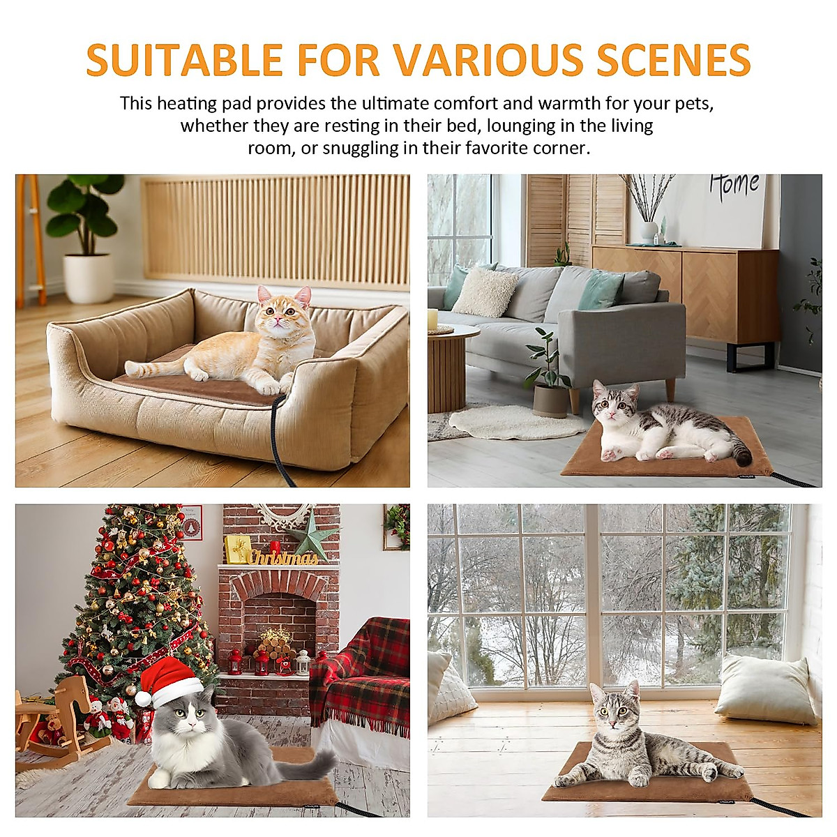 Pet Heating Pad, Electric Heated Pad for Dog Cat, Warm Mat Waterproof Dogs Cats Beds with Constant Temperature,Chew Resistant Cord, Comfortable Heater Heater Blanket Puppy and Kitten (S:16'' x 13'')