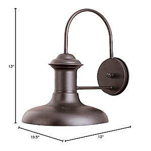 Maxim Wharf-1 Light Outdoor Wall Lantern in Transitional style-12 Inches Wide by 10.5 inches high