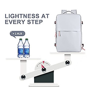 UPPACK Travel Backpack For Women Men Travel Bag Watreproof Hiking Backpack College Laptop Backpack for Traveling on Airplane Travel Essentials Carry on Backpack Flight Approved(Grey)