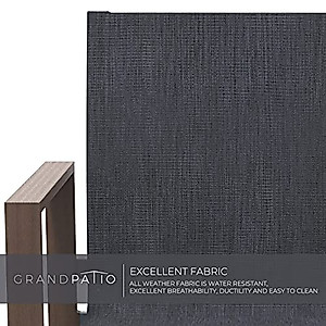 Grand patio 7 Pieces Patio Dining Sets, Faux Wood Grain Aluminum Outdoor Furniture Sets with 6 Stackable Chairs and 1 Rectangular Table with Umbrella Hole for Backyard Garden Patio