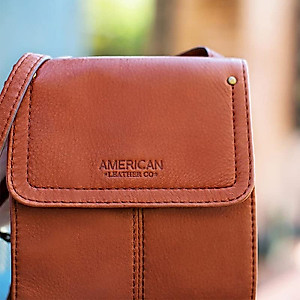 American Leather Co. - Kansas Crossbody Handbag - Gorgeous Design and Superbly Fashionable - Brandy Smooth