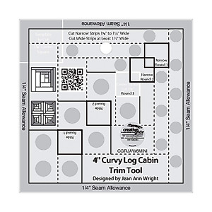 Creative Grids 4in Curvy Log Cabin Trim Tool - CGRJAW6MINI