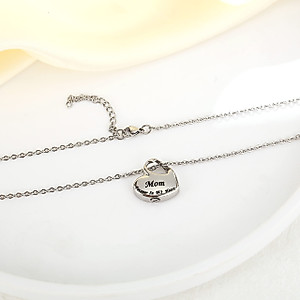 VIUJUH Cremation Urn Necklace for Ashes Urn Jewelry,Forever in My Heart Carved Locket,Stainless Steel Keepsake Waterproof Memorial Pendant for mom& dad Free Filling Kit (Mom)
