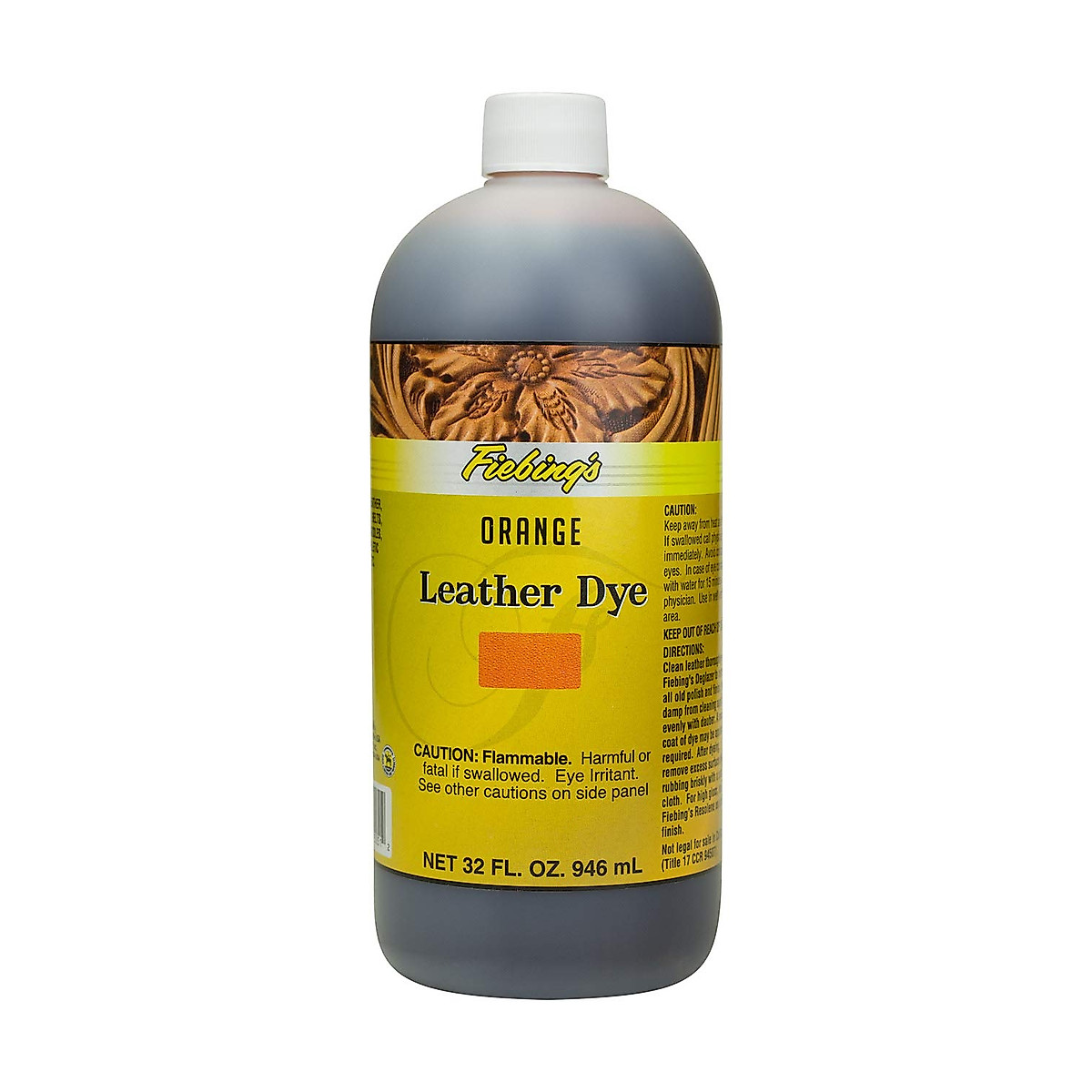 Fiebing's Leather Dye - Orange - 32oz Alcohol Based Permanent