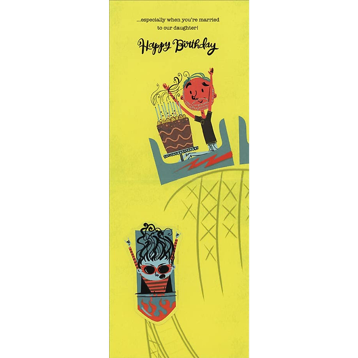 Designer Greetings Every Year is an Adventure: Man with Raised Arms Funny/Humorous Birthday Card for Son-in-Law with Interactive Sliding Image