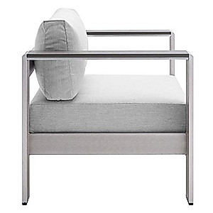 Modway EEI-4225-SLV-GRY Shore EEI-4225-SLV-GRYShore Sunbrella Patio Armchair in Silver Gray