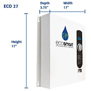 EcoSmart ECO 27 Tankless Water Heater, Electric, 27-kW - Quantity 1