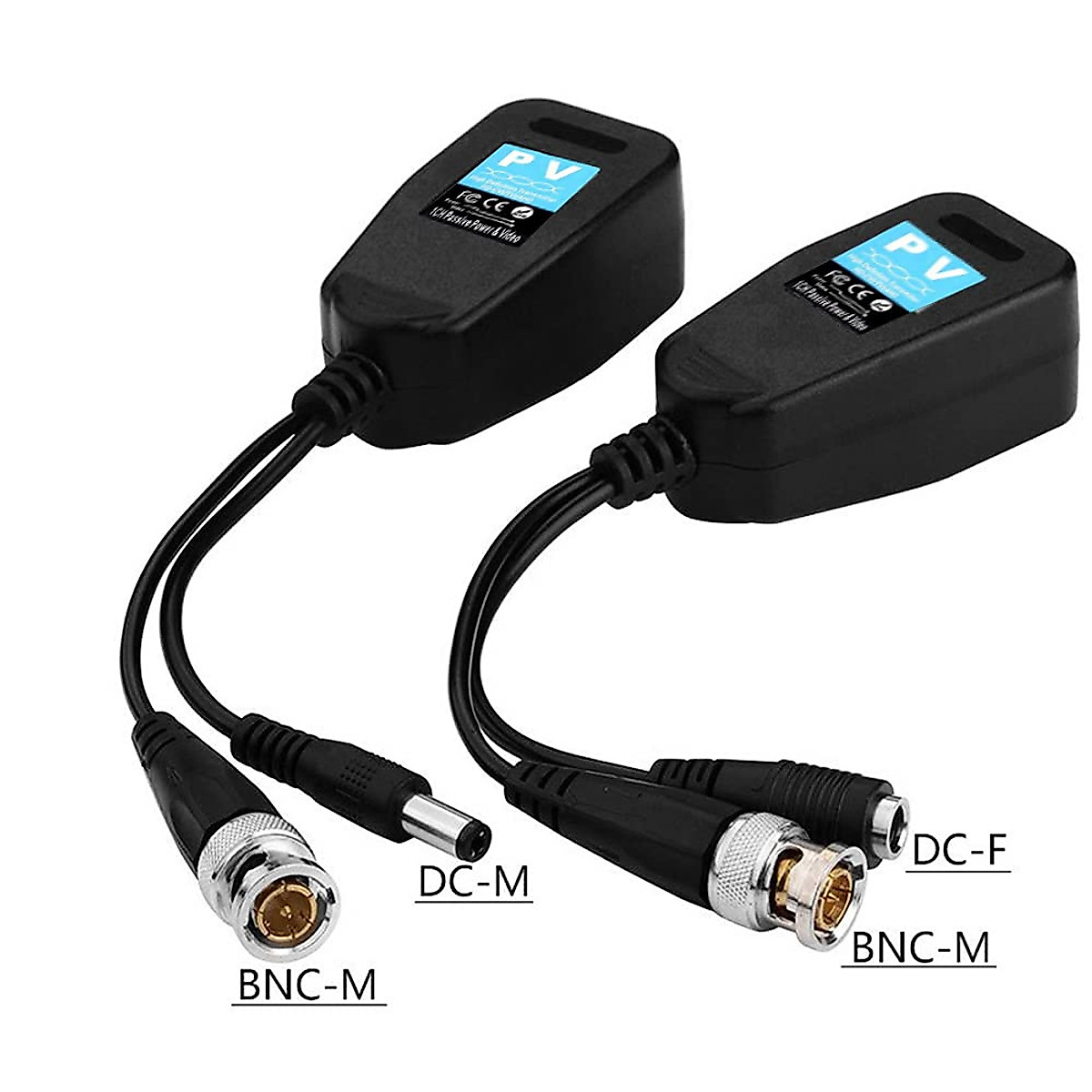 Passive Video Balun 4 Pairs RJ45 Transceiver Transmitter HD-CVI/TVI/AHD/CVBS with DC Built-in Transient Suppression Protection for 720P/960P/1080P/5MP CCTV Security DVR Surveillance Camera System