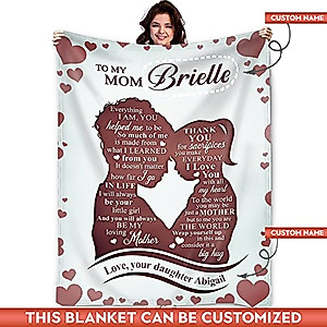 NANANEST Custom Mom Blanket, Mothers Day Birthday Gifts for Mom from Daughter Son, to My Mom Blanket, Mom Gifts, Gifts for Anniversary Mom Birthday Gifts, Mom Blanket from Son (Mom Blanket, 50"x60")