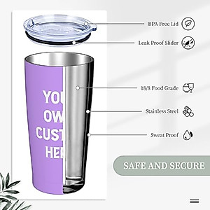 Personalized Coffee Tumbler with Text Custom Tumbler Cups with Straw Custom Stainless Steel Coffee Mug Travel Custom Coffee Travel Cup