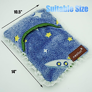 neolun Rabbit Bunny Bed Guinea Pig Bed Noctilucent Mats Plush Bunny Pad Mats Small Animal Dog Cat Bed Dog Crate Kennel Pad Mat Hamster Cozy Dog Bed Mat for Small Animal(Blue)