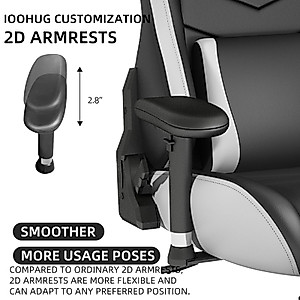 Dvenger Gaming Chairs for Adults, Computer Desk Chair with Adjustable Height Armrest, Ergonomic Game Chair with Lumbar Support, 400lbs Weight Capacity Video Game Chairs (Grey)