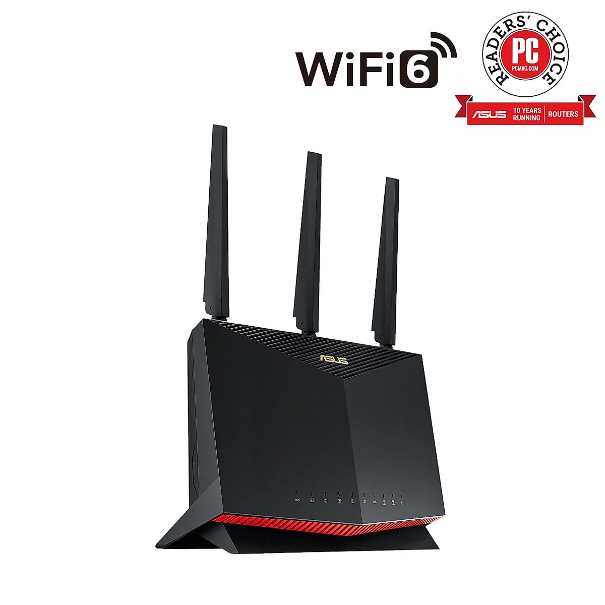ASUS AX5700 WiFi 6 Gaming Router (RT-AX86S) – Dual Band Gigabit Wireless Internet Router, up to 2500 sq ft, Lifetime Free Internet Security, Mesh WiFi Support, Gaming Port, True 2 Gbps (Renewed)