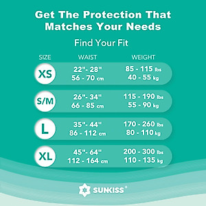 SUNKISS TrustPlus Adult Diapers with Maximum Absorbency, Unisex Disposable Incontinence Briefs with Tabs for Men and Women, Odor Control, Small/Medium, 15 Count