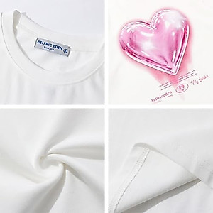 Aelfric Eden Men's Love Balloon Graphic Tees Summer Short Sleeve Printed Cotton T Shirts Casual Harajuku Tops White