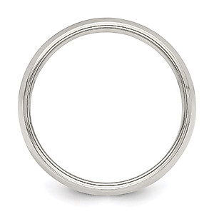Sterling Silver 7mm Half Round Milgrain Size 8.5 Band QQWM070-8.5